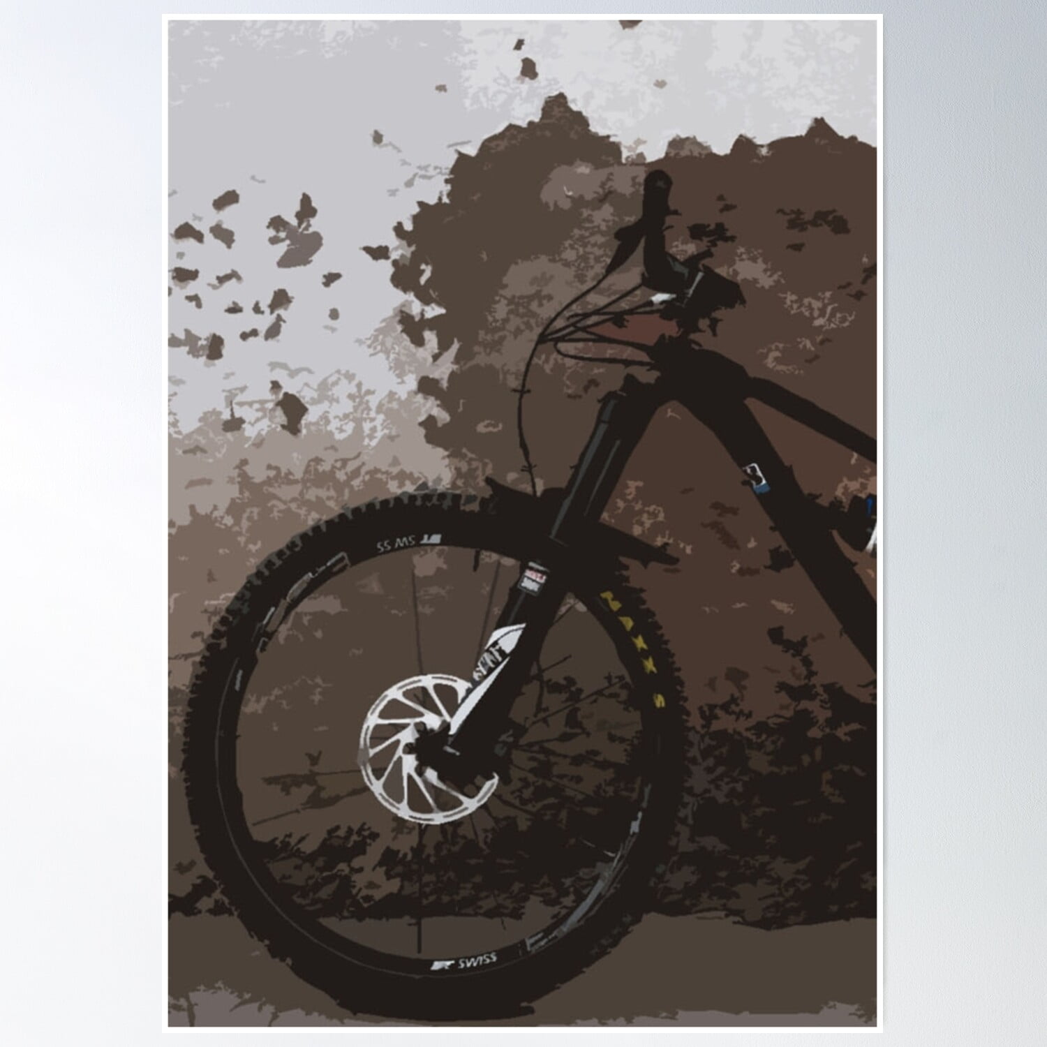 Bloom Theory My Therapy: Mountain Bike Poster Wall Art, Modern Wall Decor, 24x36 UNFRAMED ...