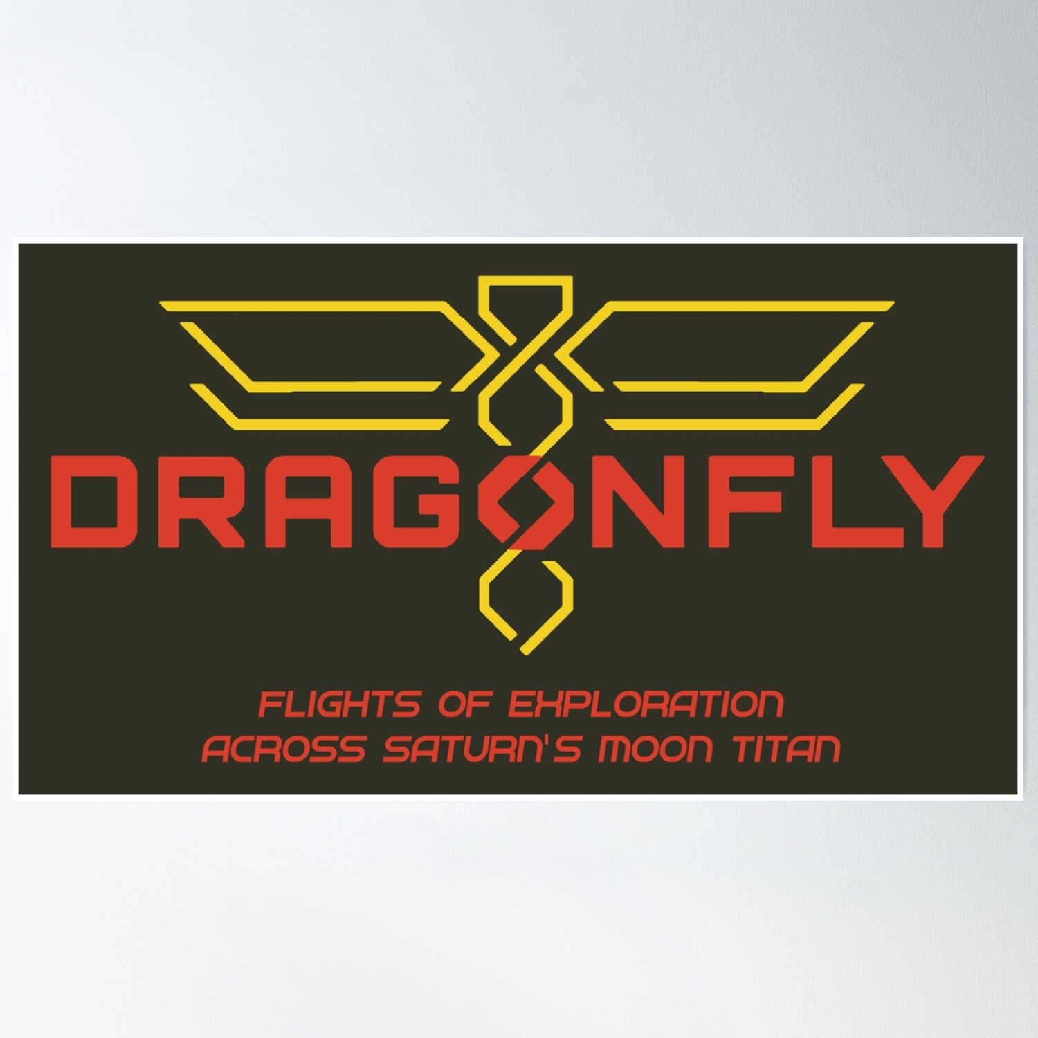 Bloom Theory Nasa Dragonfly Mission Logo (Red) Poster Wall Art, Modern ...