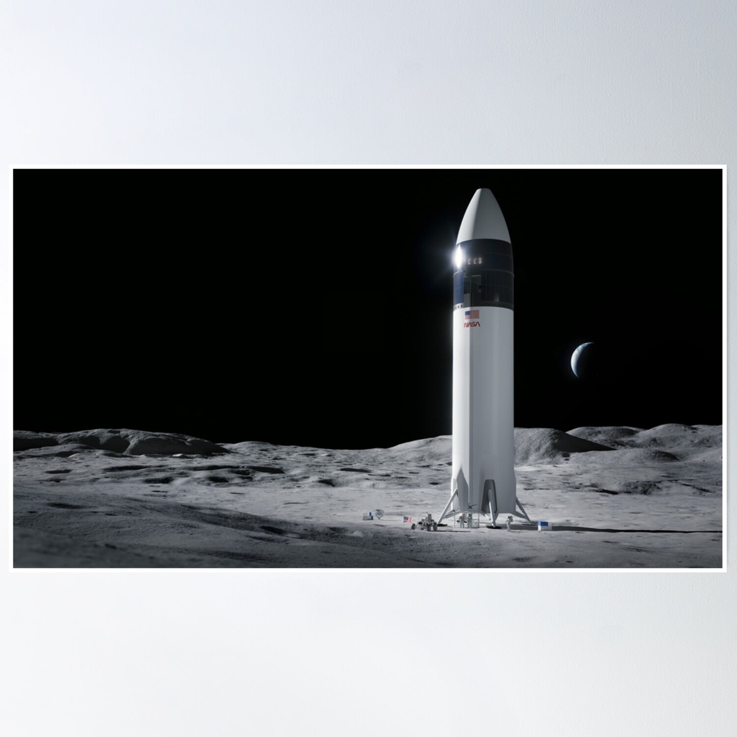Bloom Theory Nasa Spacex Lunar Starship Poster Wall Art, Modern Wall ...