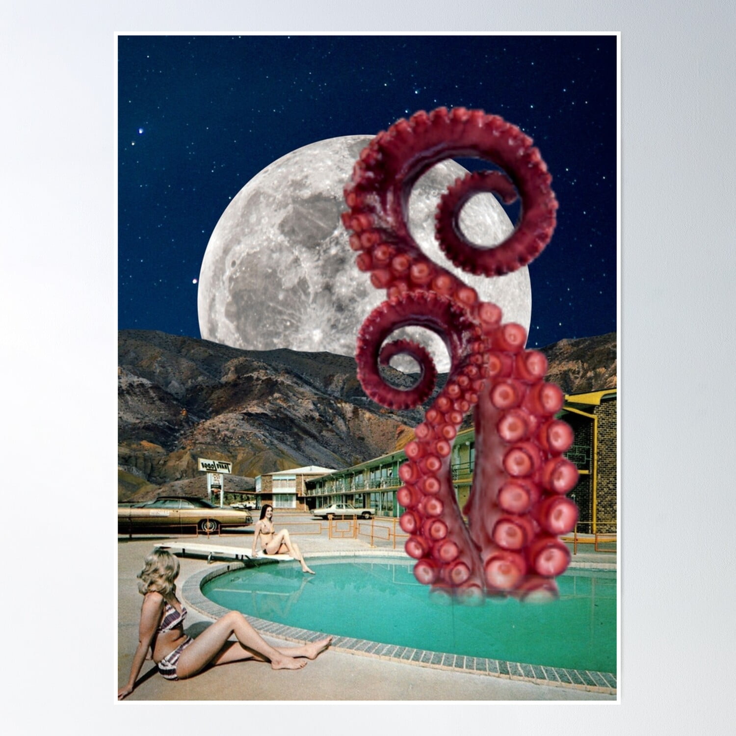 Bloom Theory Octopus In The Pool Poster Wall Art, Modern Wall Decor ...