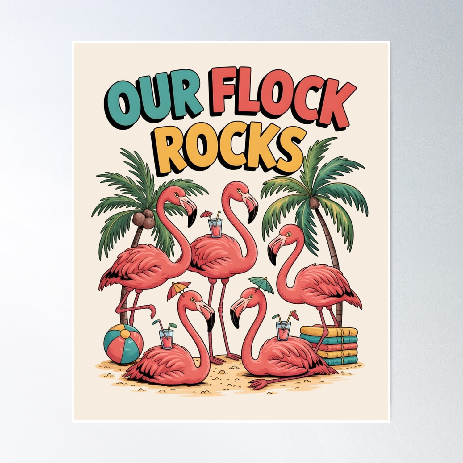 Bloom Theory Our Flock Rocks Poster Wall Art, Modern Wall Decor, 16x24 ...