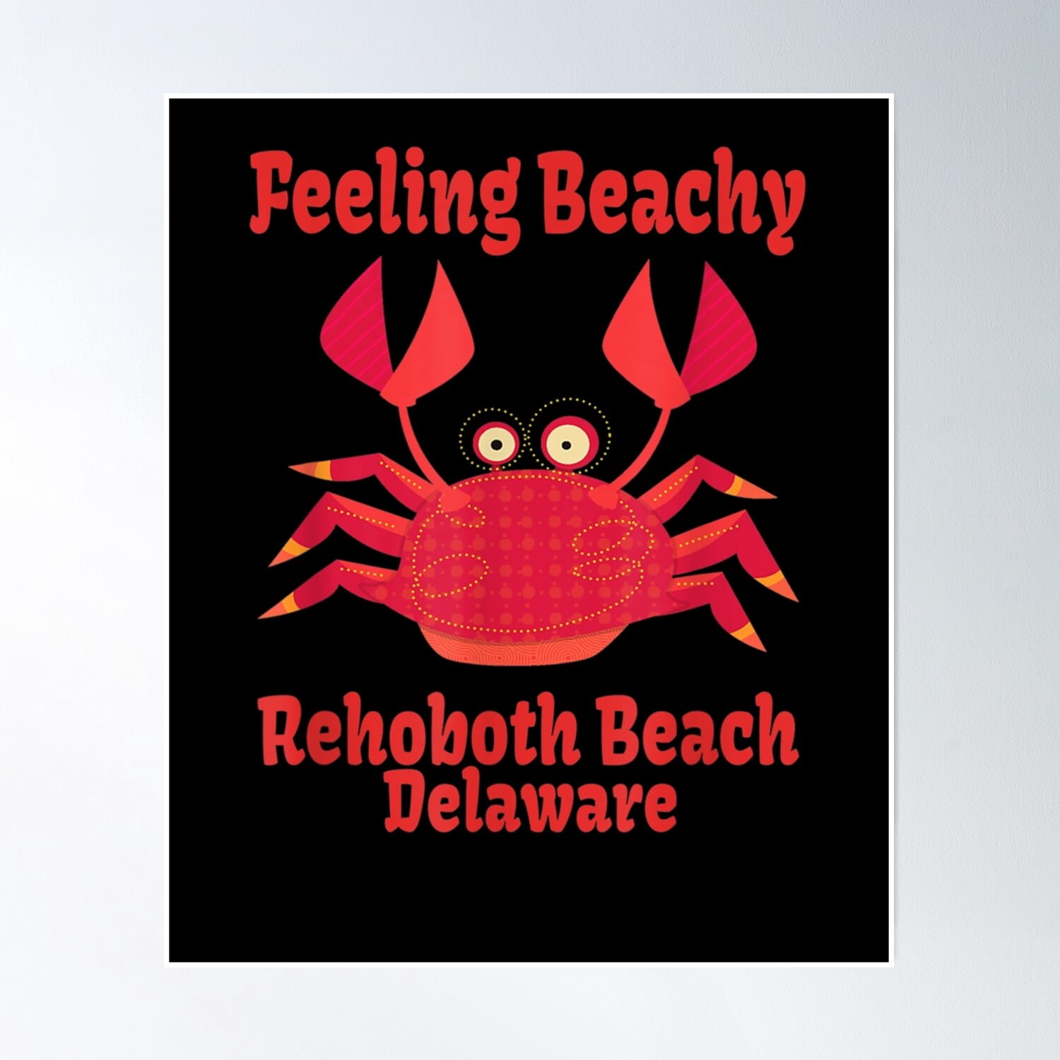 Bloom Theory Rehoboth Beach Vacation Funny Crab Gift Poster Wall Art ...