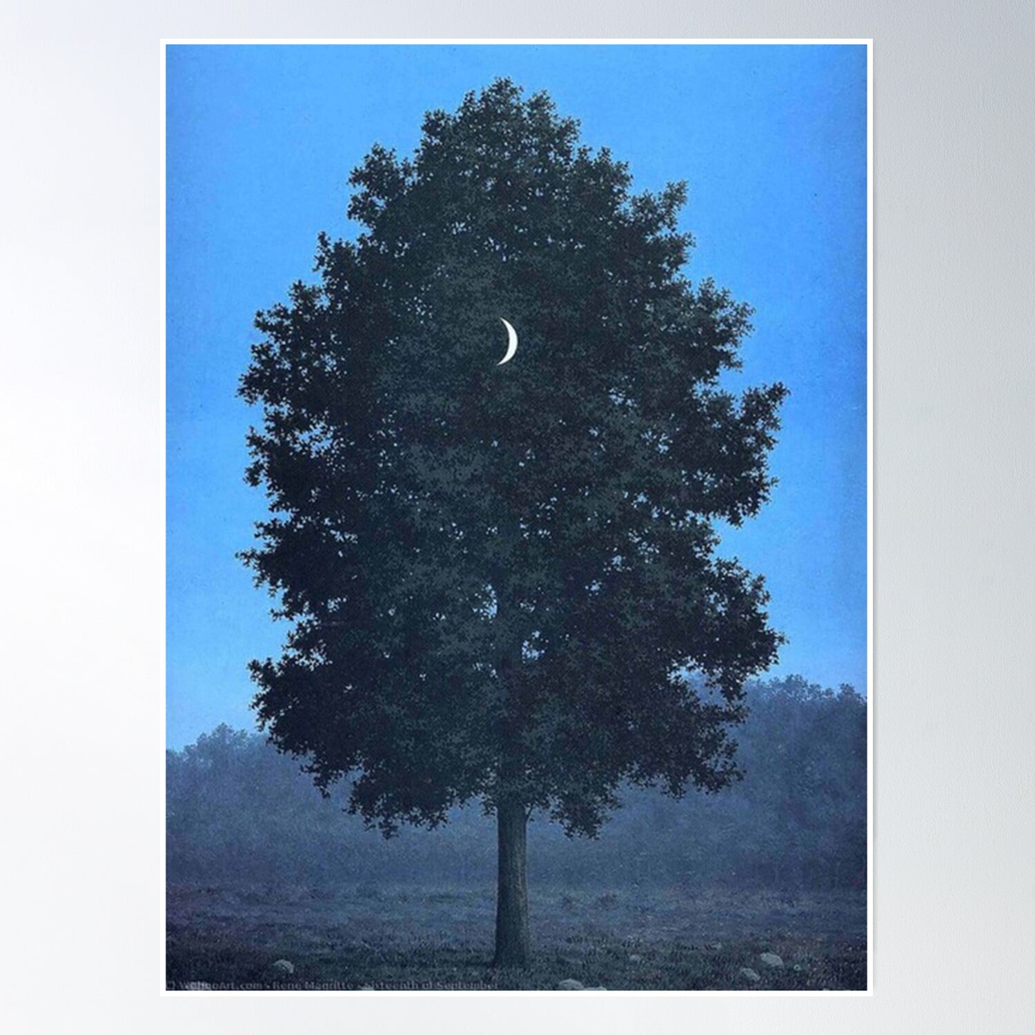 Bloom Theory René Magritte Moon Trees Poster Wall Art, Modern Wall Decor, 8x12 UNFRAMED ...