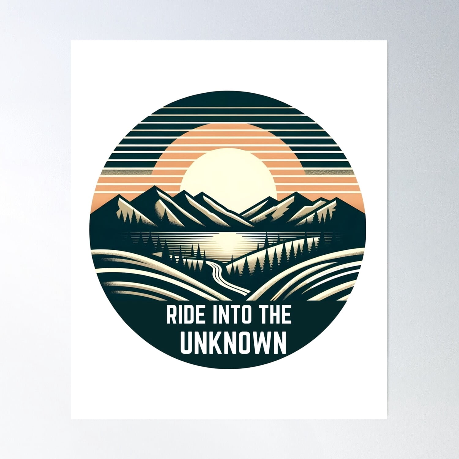 Bloom Theory Ride Into The Unknown Mountain Biking Poster Wall Art ...