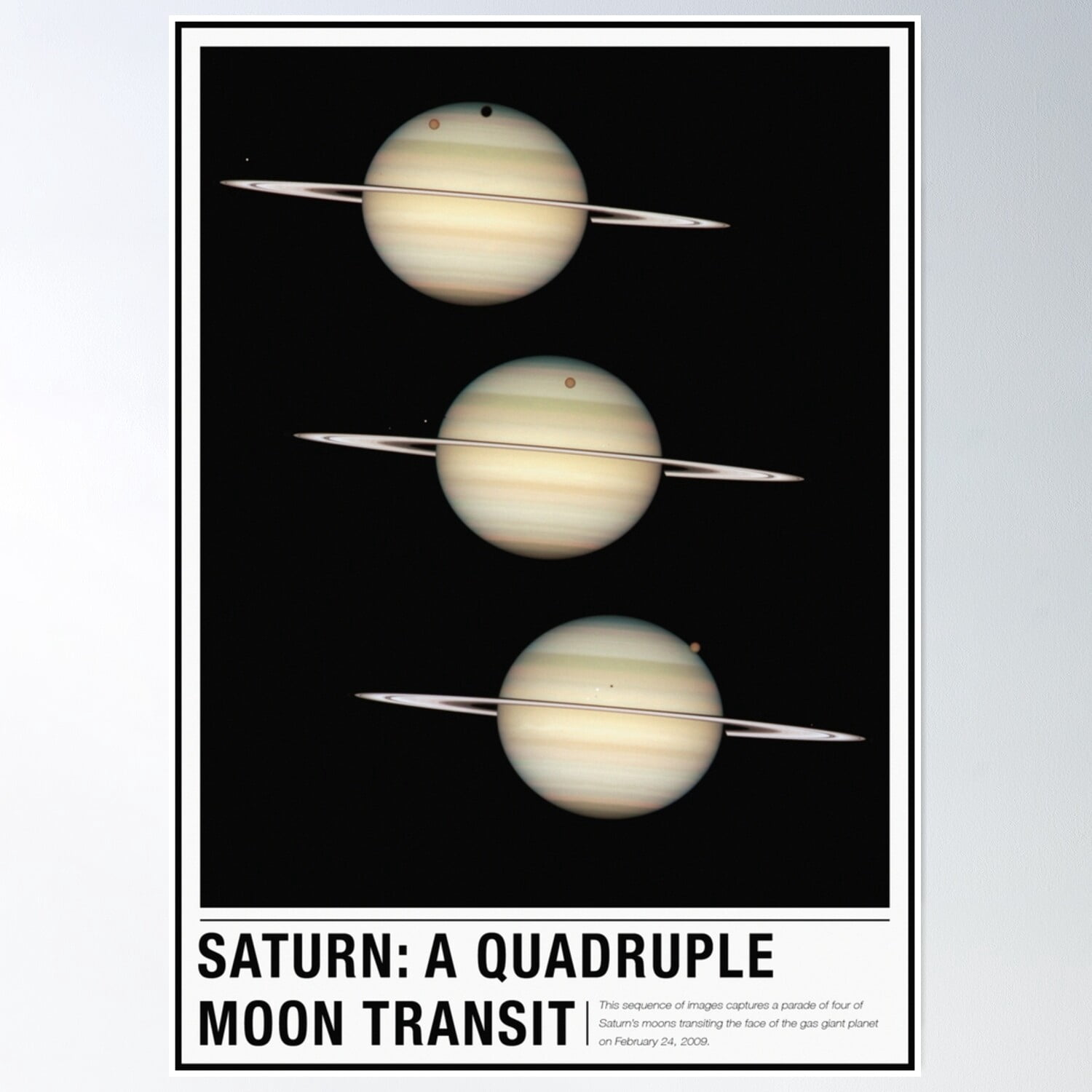 Bloom Theory Saturn: A Quadruple Moon Transit Poster Wall Art, Modern ...