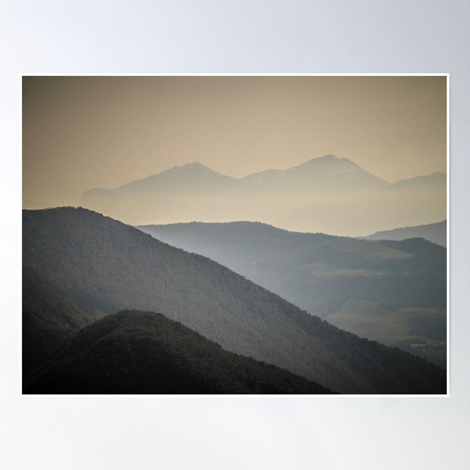 Bloom Theory Scenic View Of Mountains Poster Wall Art, Modern Wall ...