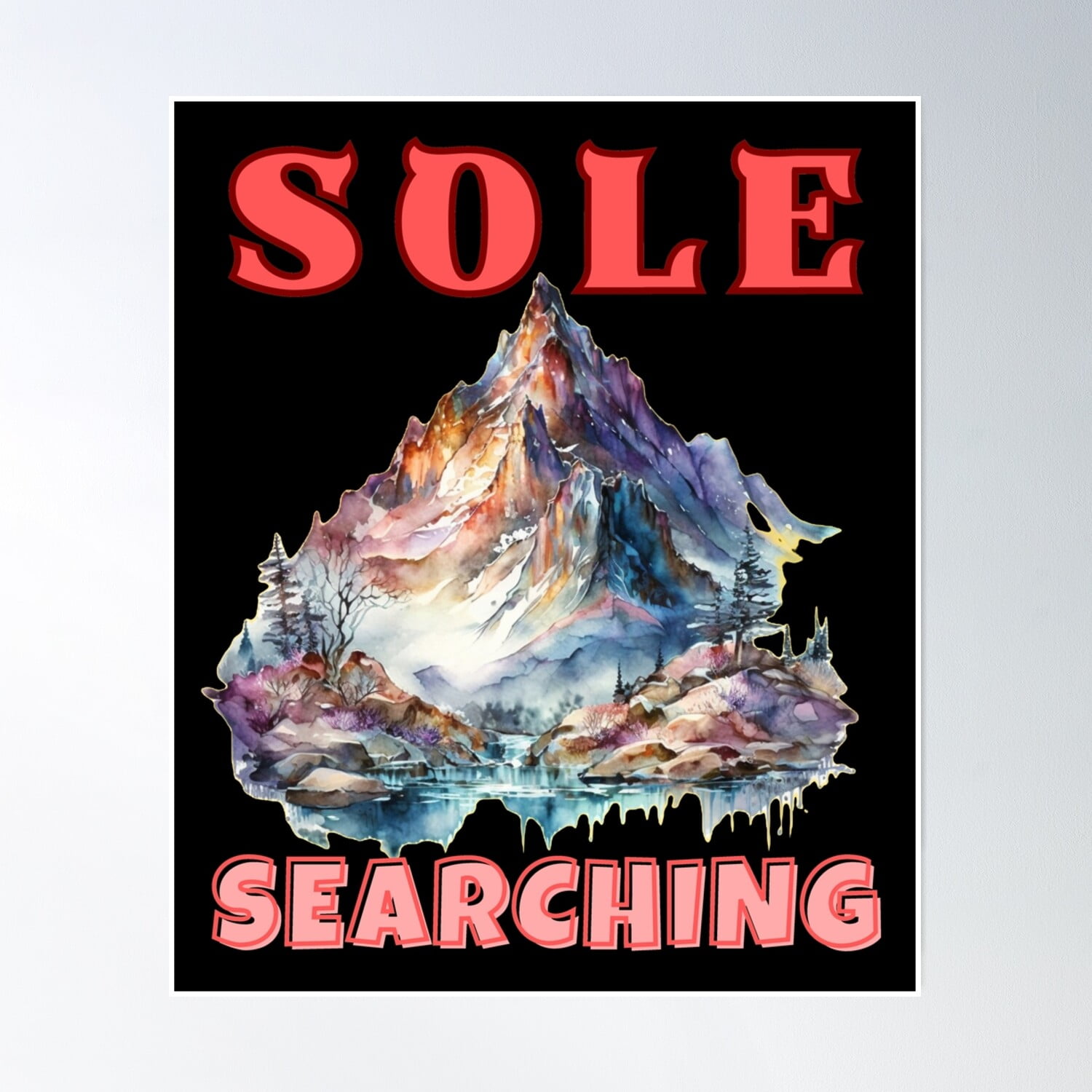 Bloom Theory Sole Searching. Mountain Peak Poster Wall Art, Modern Wall Decor, 24x36 UNFRAMED ...