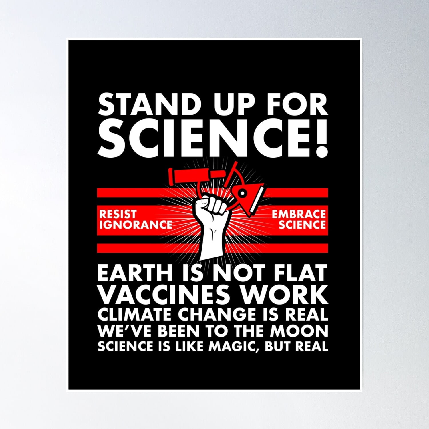 Bloom Theory Stand Up For Science Poster Wall Art, Modern Wall Decor ...