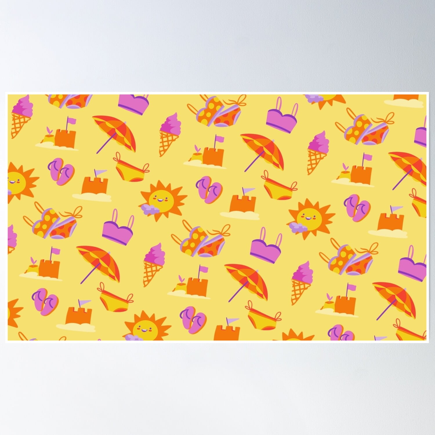 Bloom Theory Summer, Beach, Beach Vacation Poster Wall Art, Modern Wall ...