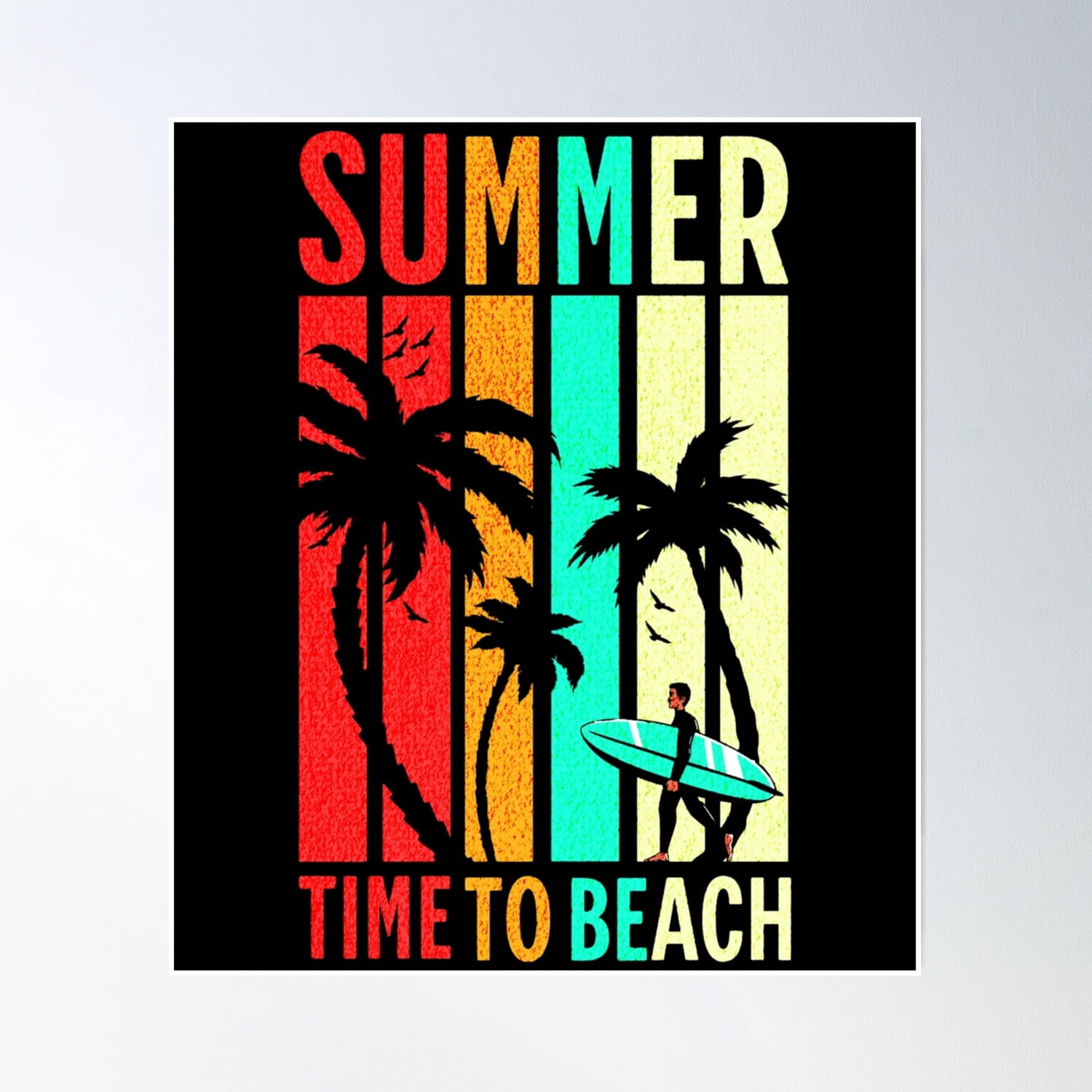 Bloom Theory Summer, Sun, Beach: The Perfect Trio Poster Wall Art, Modern Wall Decor, 8x12 ...