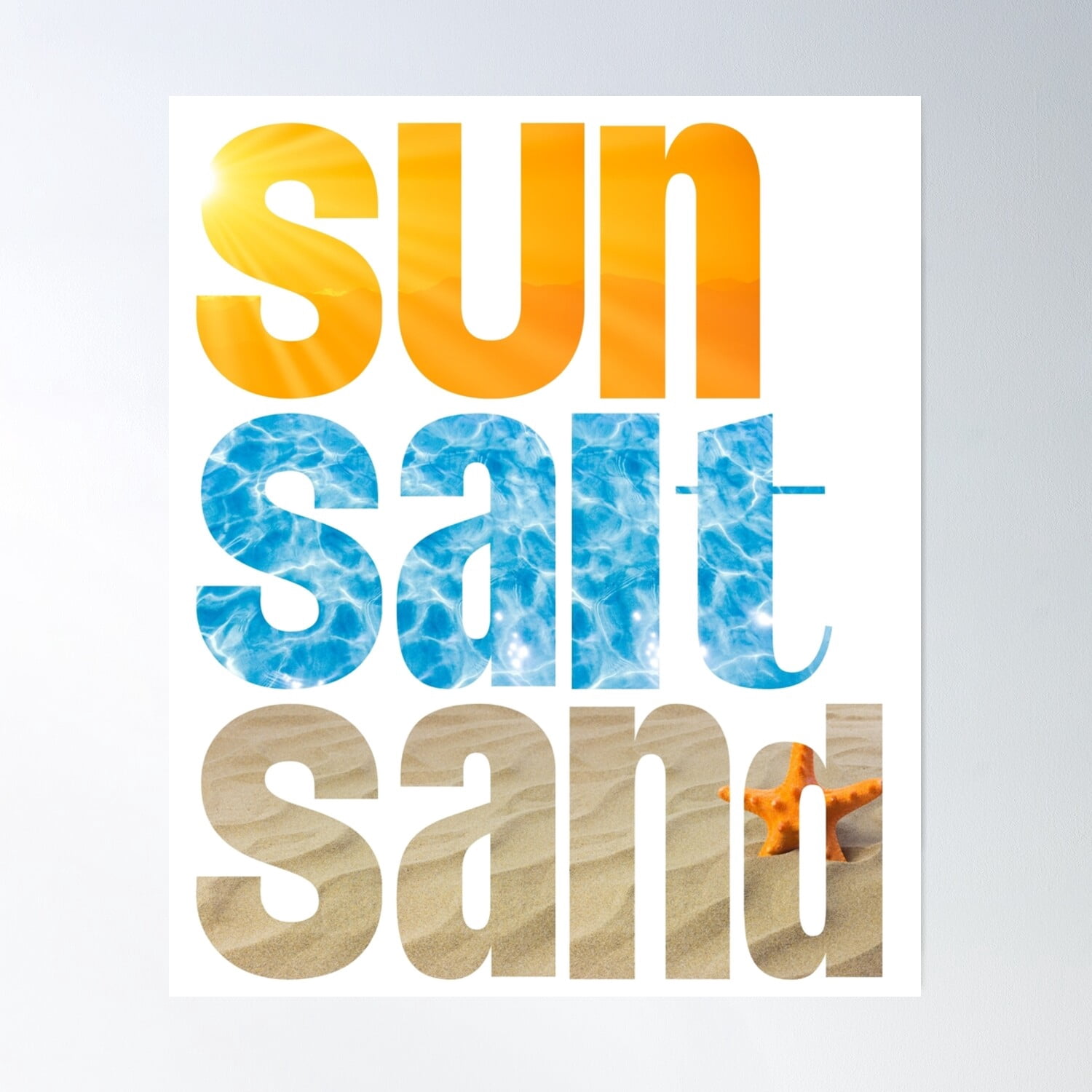 Bloom Theory Sun, Salt, Sand Poster Wall Art, Modern Wall Decor, 12x18 ...