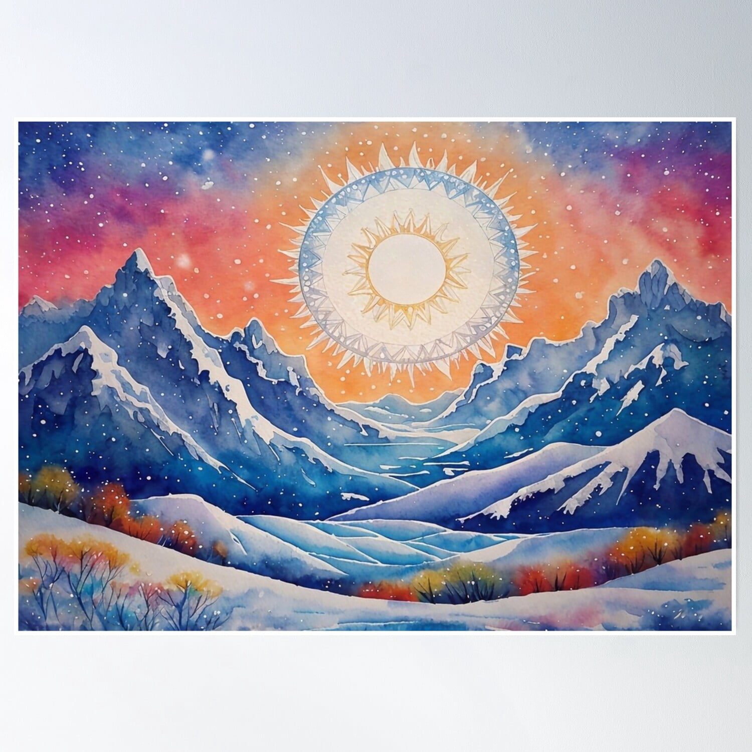 Bloom Theory Sun Star In The Sky Poster Wall Art, Modern Wall Decor ...
