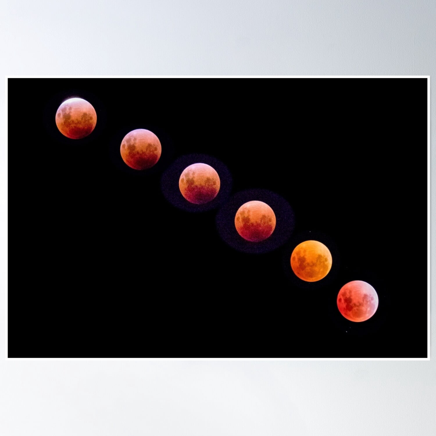 Bloom Theory Super, Blue, Blood Moon Poster Wall Art, Modern Wall Decor ...