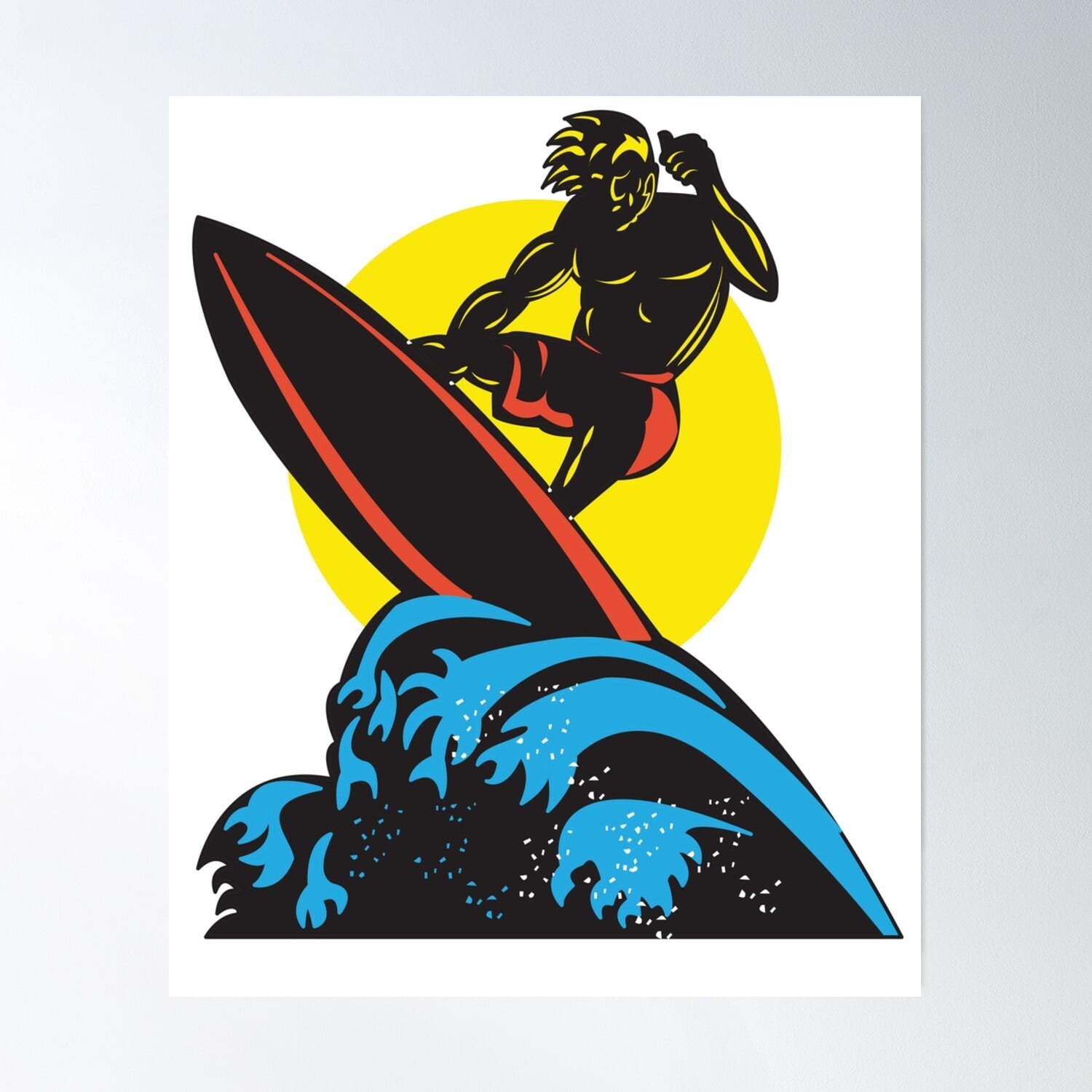 Bloom Theory Surfing Waves Poster Wall Art, Modern Wall Decor, 8x12 ...