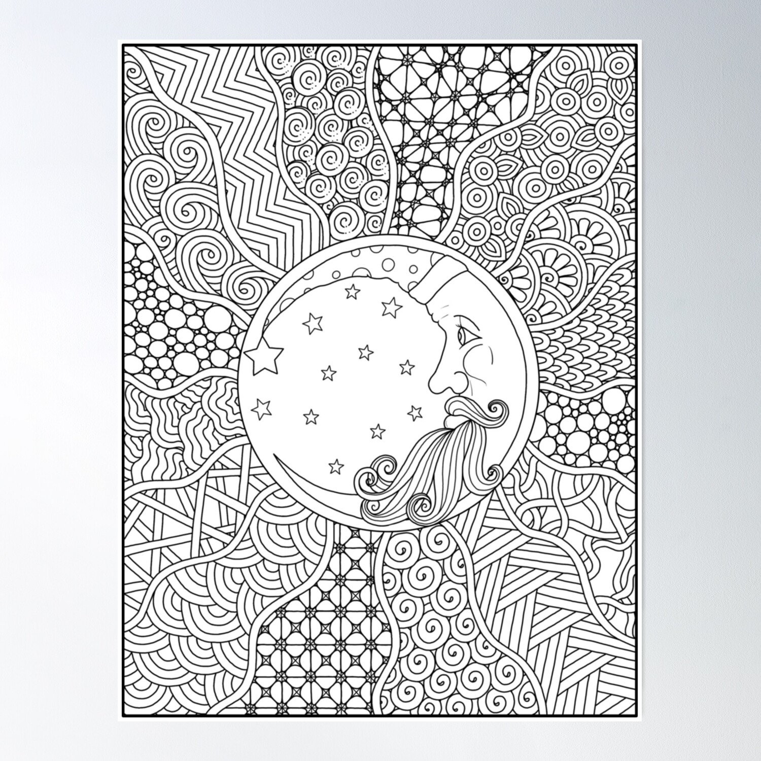Bloom Theory Tangled Moon Man Poster Wall Art, Modern Wall Decor, 24x36 ...