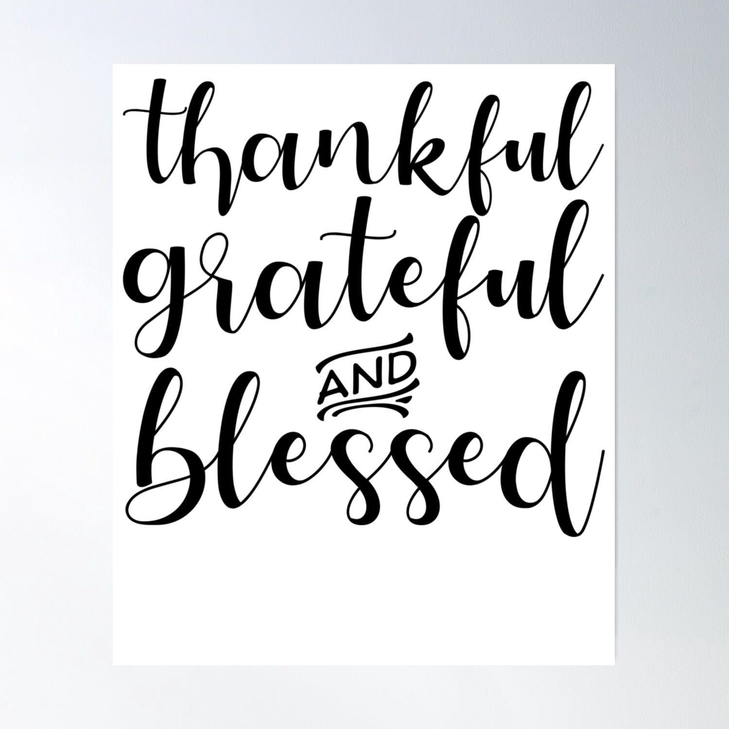 Bloom Theory Thankful Grateful And Blessed Poster Wall Art, Modern Wall ...
