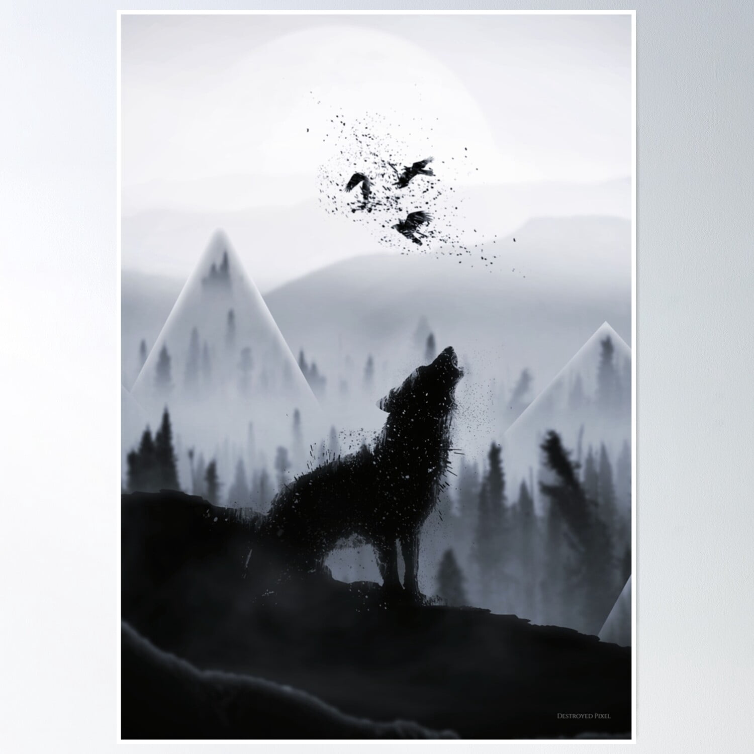 Bloom Theory The Lone Wolf Poster Wall Art, Modern Wall Decor, 24x36 ...