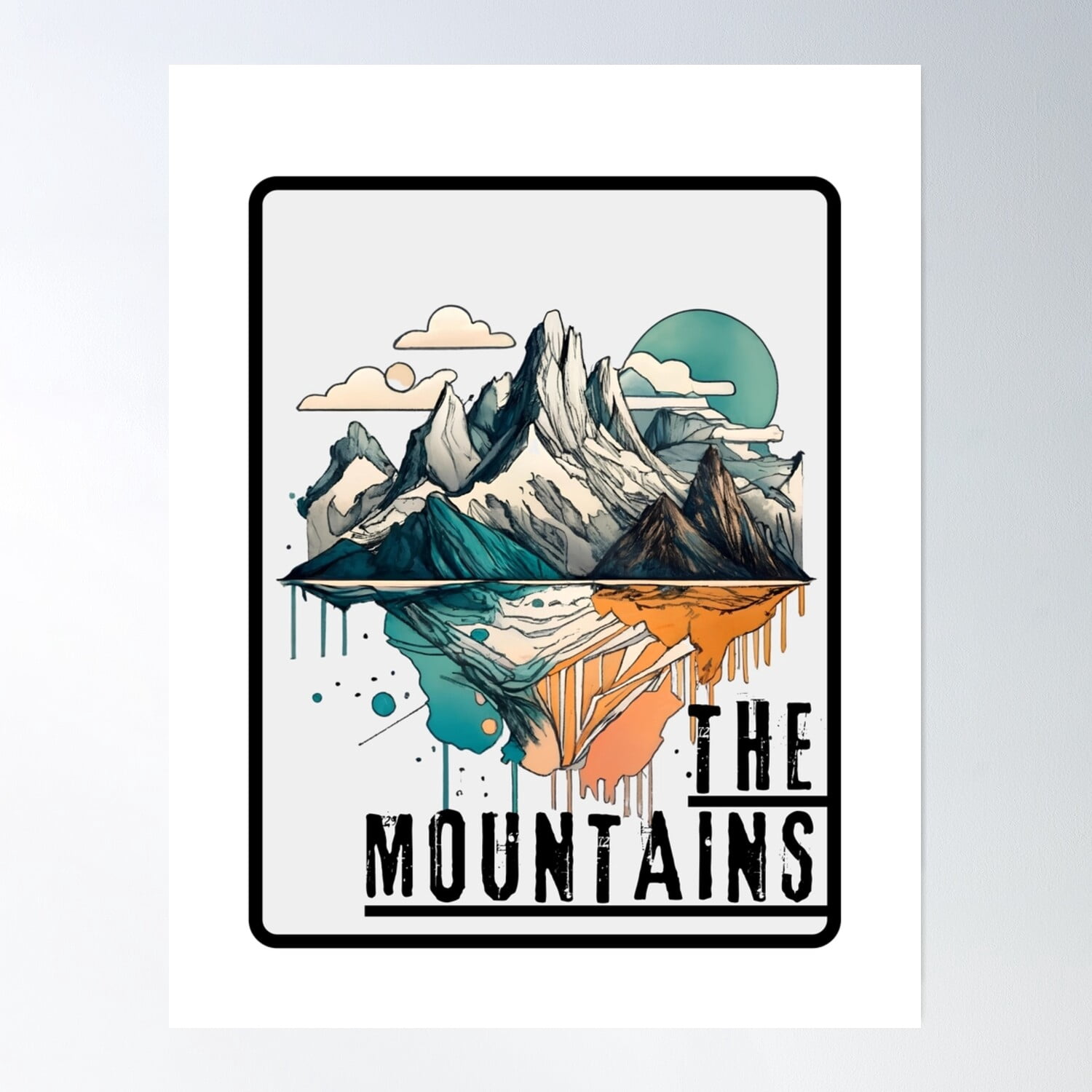 Bloom Theory The Mountains Design Poster Wall Art, Modern Wall Decor ...