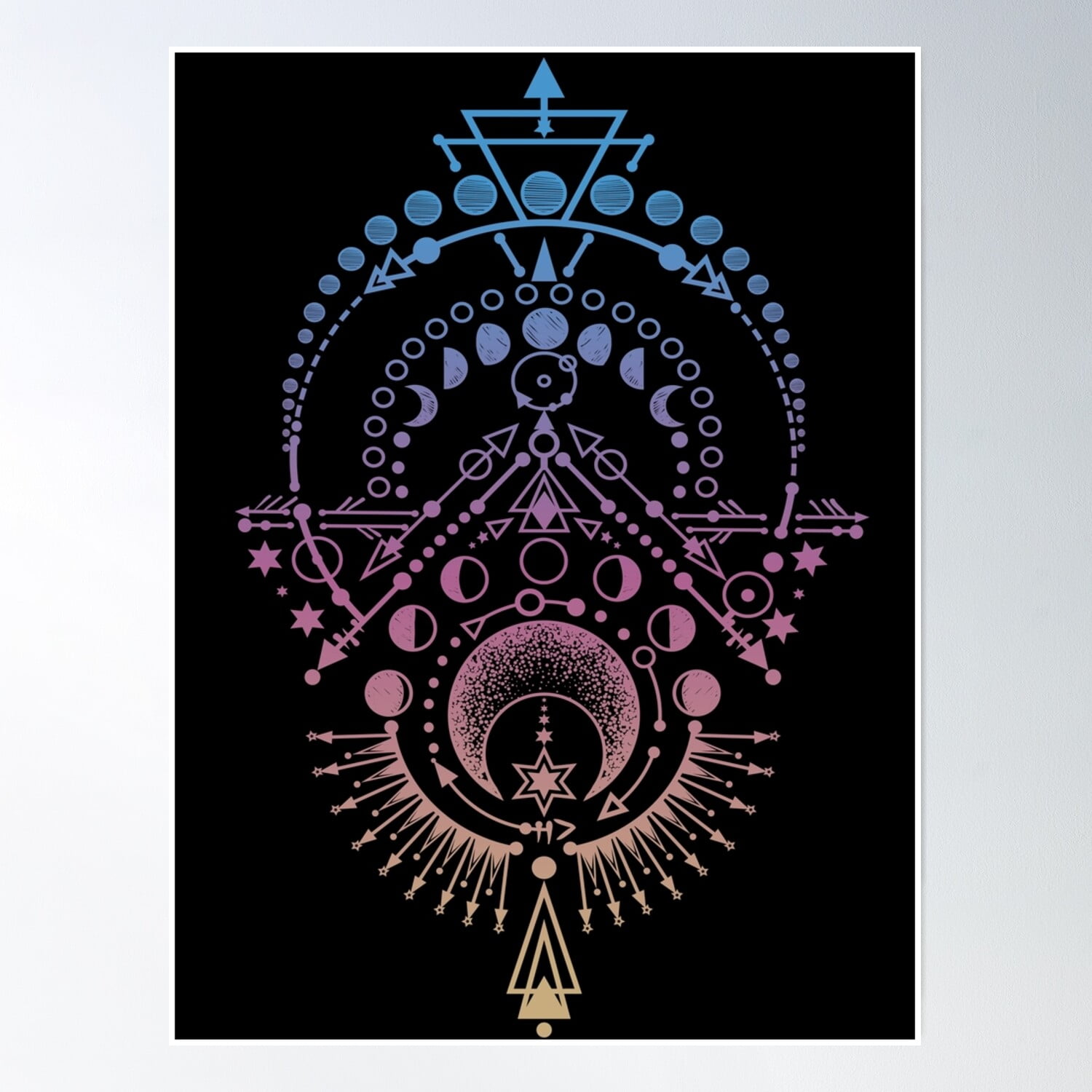 Bloom Theory The Sacred Moon Totem Poster Wall Art, Modern Wall Decor ...