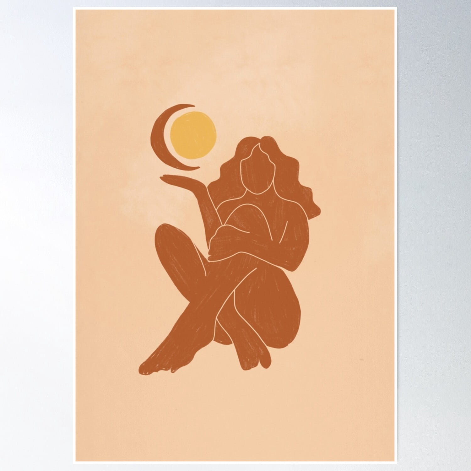 Bloom Theory The Sun, The Moon And A Woman Poster Wall Art, Modern Wall ...