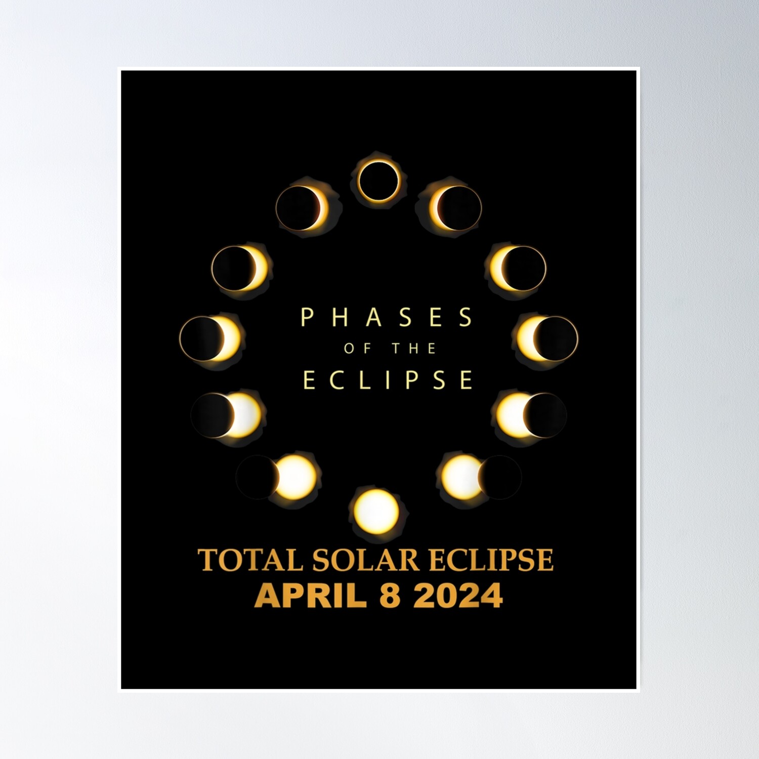 Bloom Theory Total Solar Eclipse 2024 Phases Poster Wall Art, Modern ...