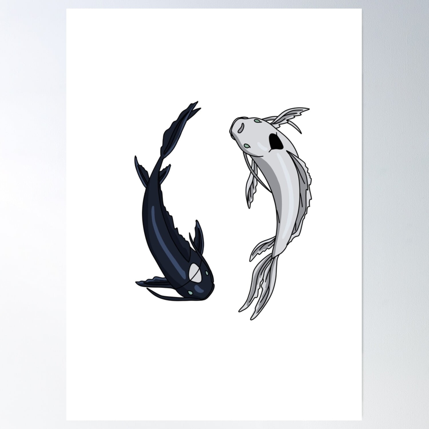 Bloom Theory Tui And La Koi Fish Poster Wall Art, Modern Wall Decor ...