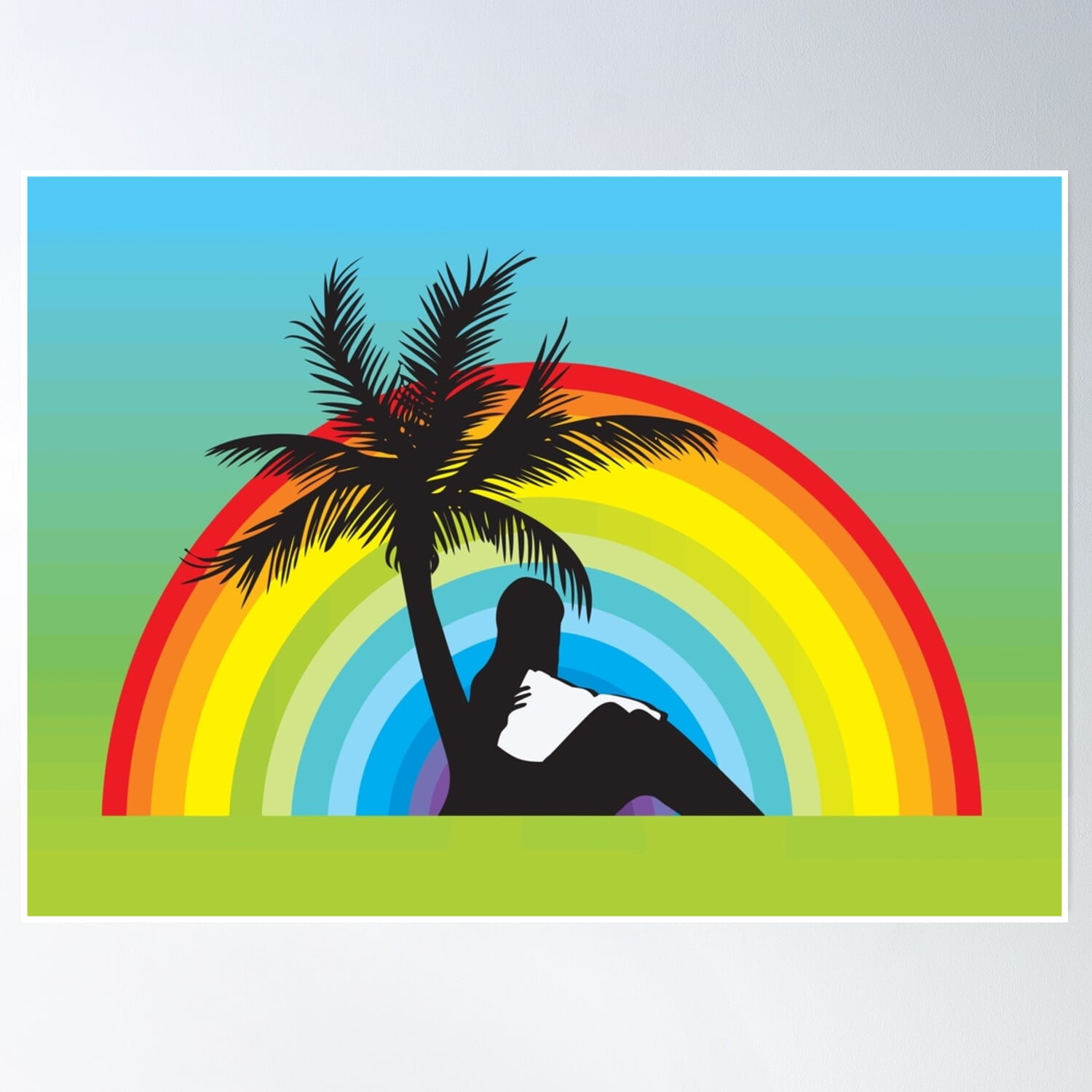 Bloom Theory Vacation - Sun, Palm - Relaxation Poster Wall Art, Modern ...