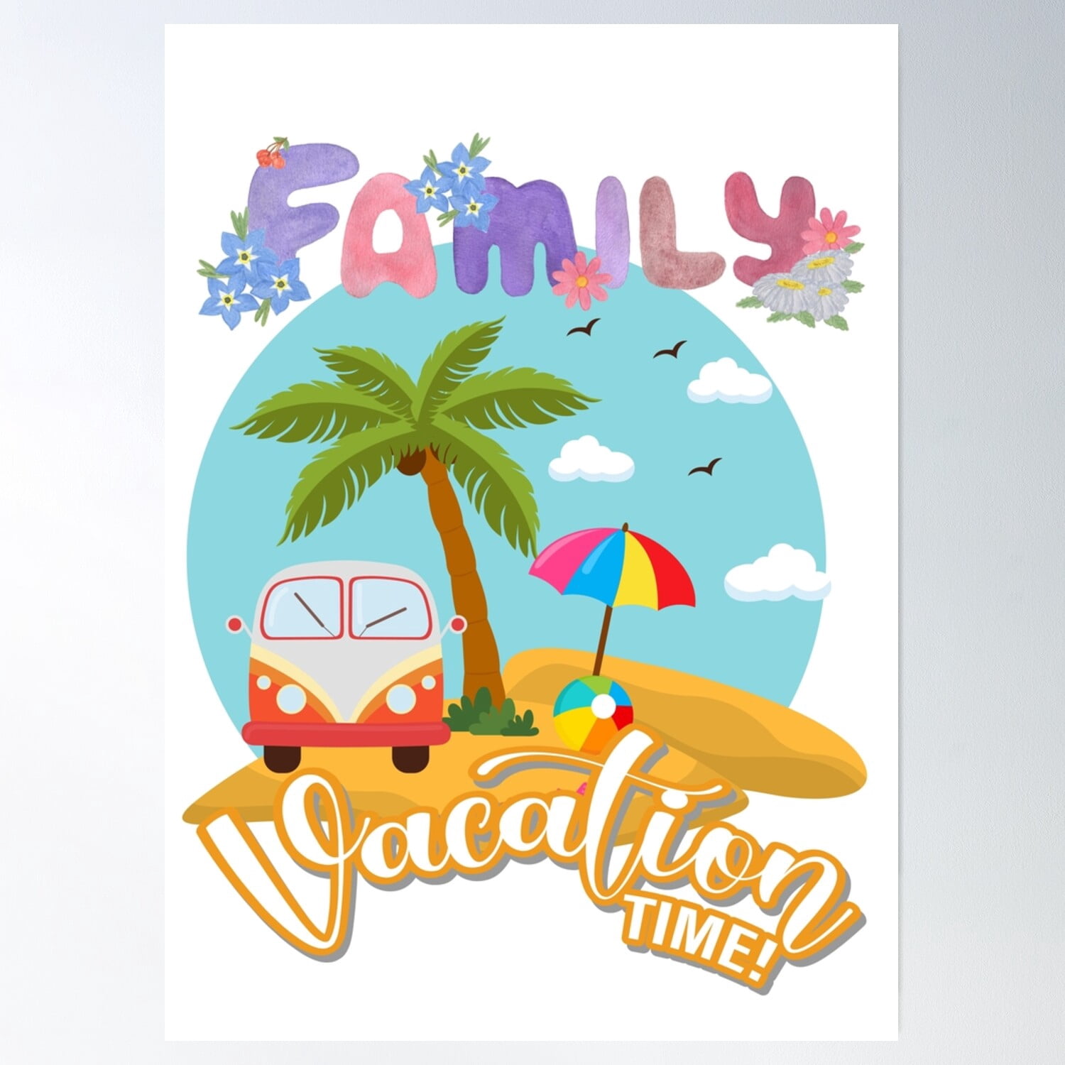 Bloom Theory Vacation Time Poster Wall Art, Modern Wall Decor, 24x36 ...
