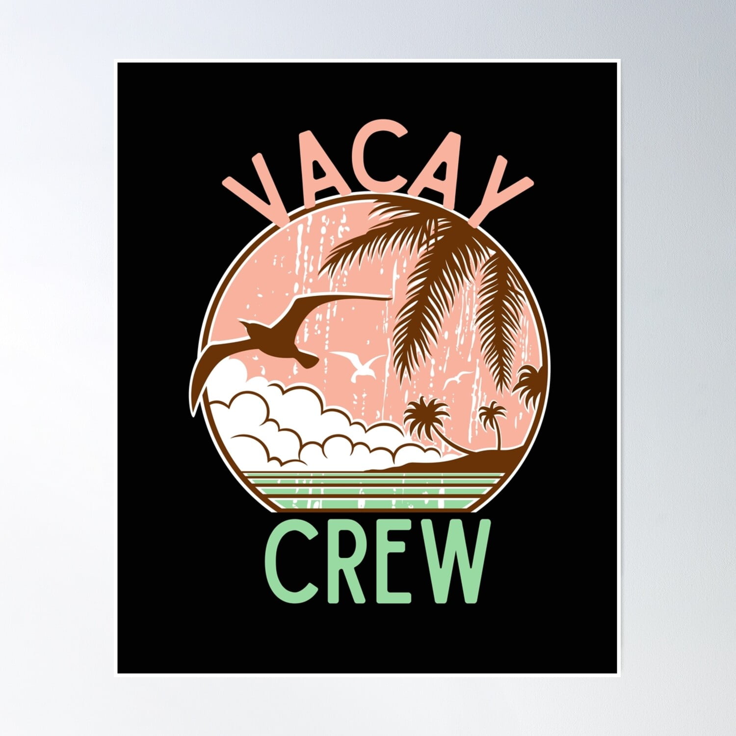 Bloom Theory Vacay Crew Vintage Sunset Poster Wall Art, Modern Wall ...