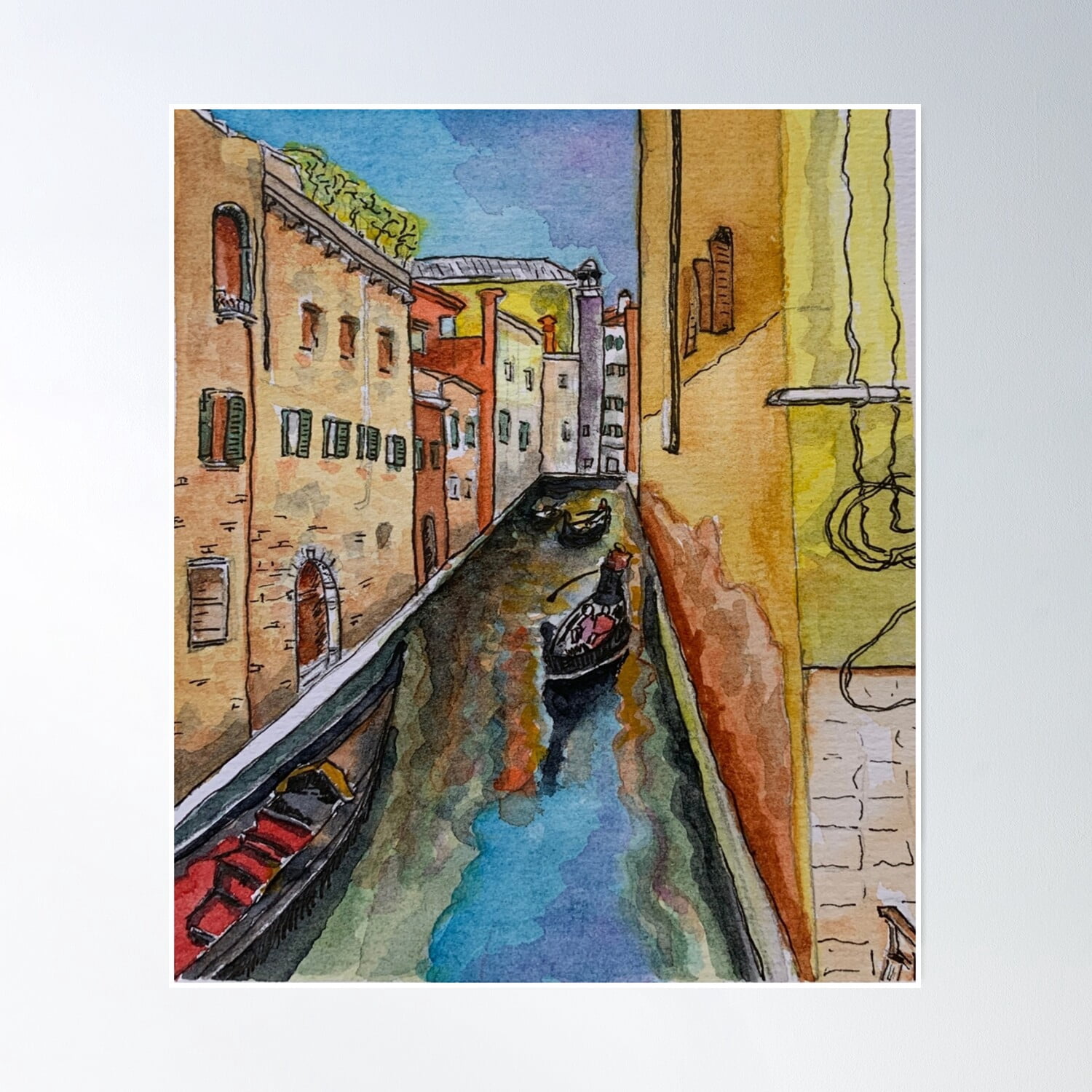 Bloom Theory Venice Watercolour Poster Wall Art, Modern Wall Decor ...
