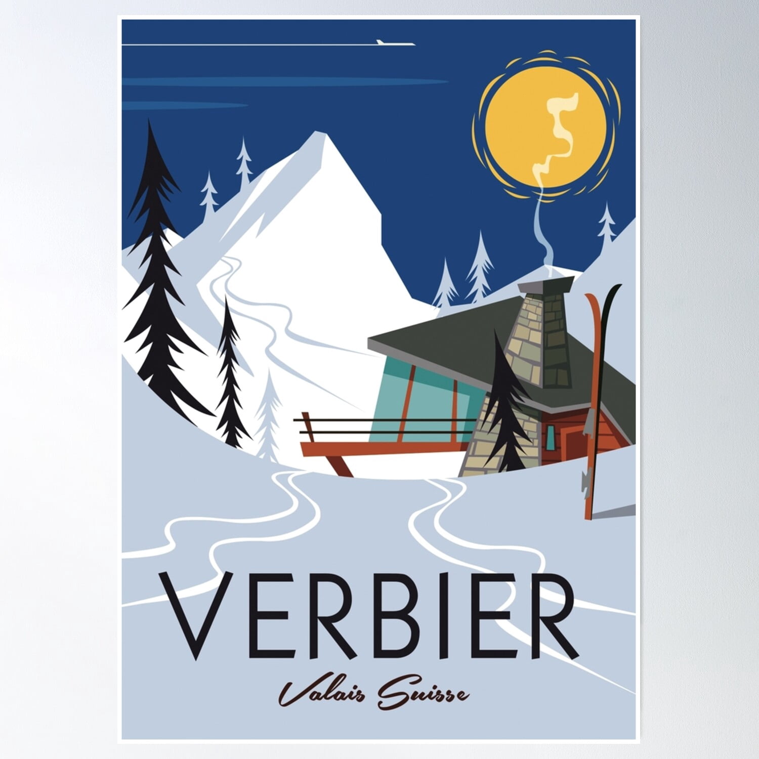 Bloom Theory Verbier Ski Poster Wall Art, Modern Wall Decor, 8x12 ...