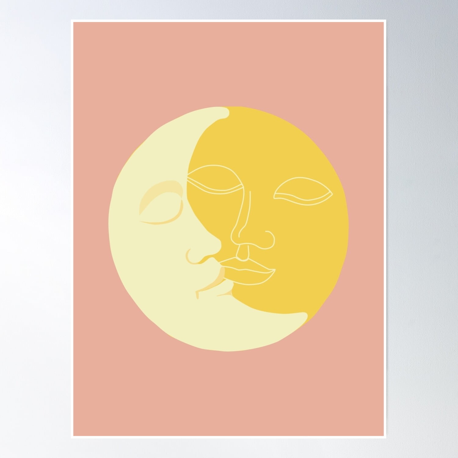 Bloom Theory Vintage Solar Eclipse - Sun And Moon Faces Poster Wall Art ...