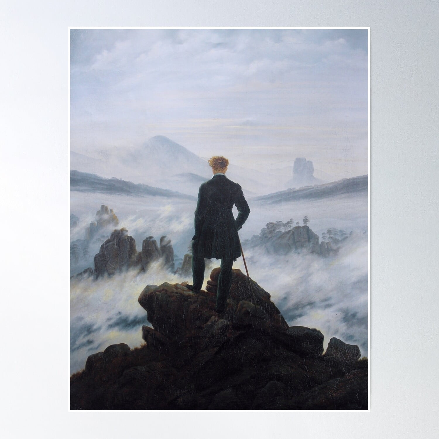 Bloom Theory Wanderer Above The Sea Of Fog Poster Wall Art, Modern Wall Decor, 12x18 UNFRAMED ...