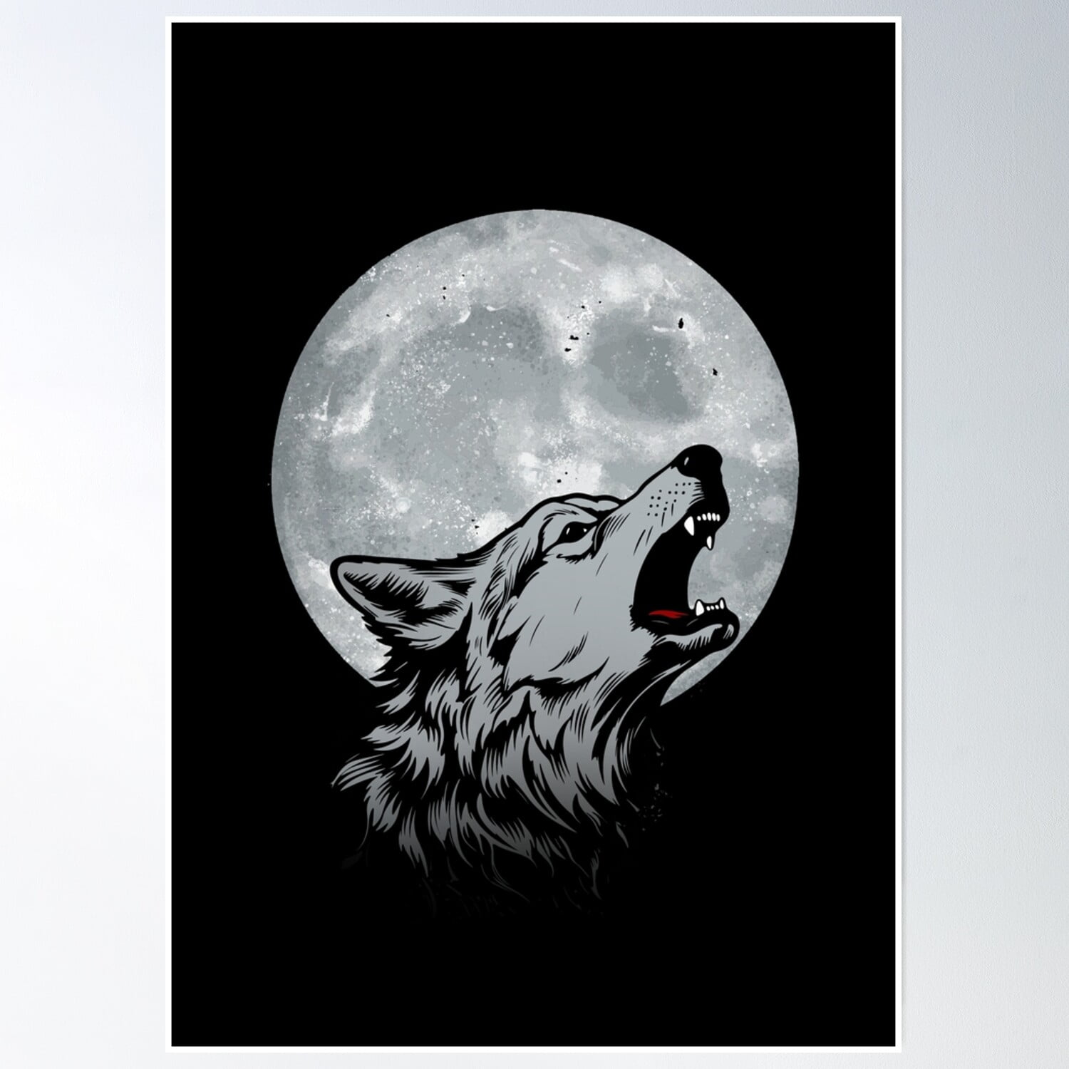 Bloom Theory Wolf Moon Poster Wall Art, Modern Wall Decor, 12x18 ...
