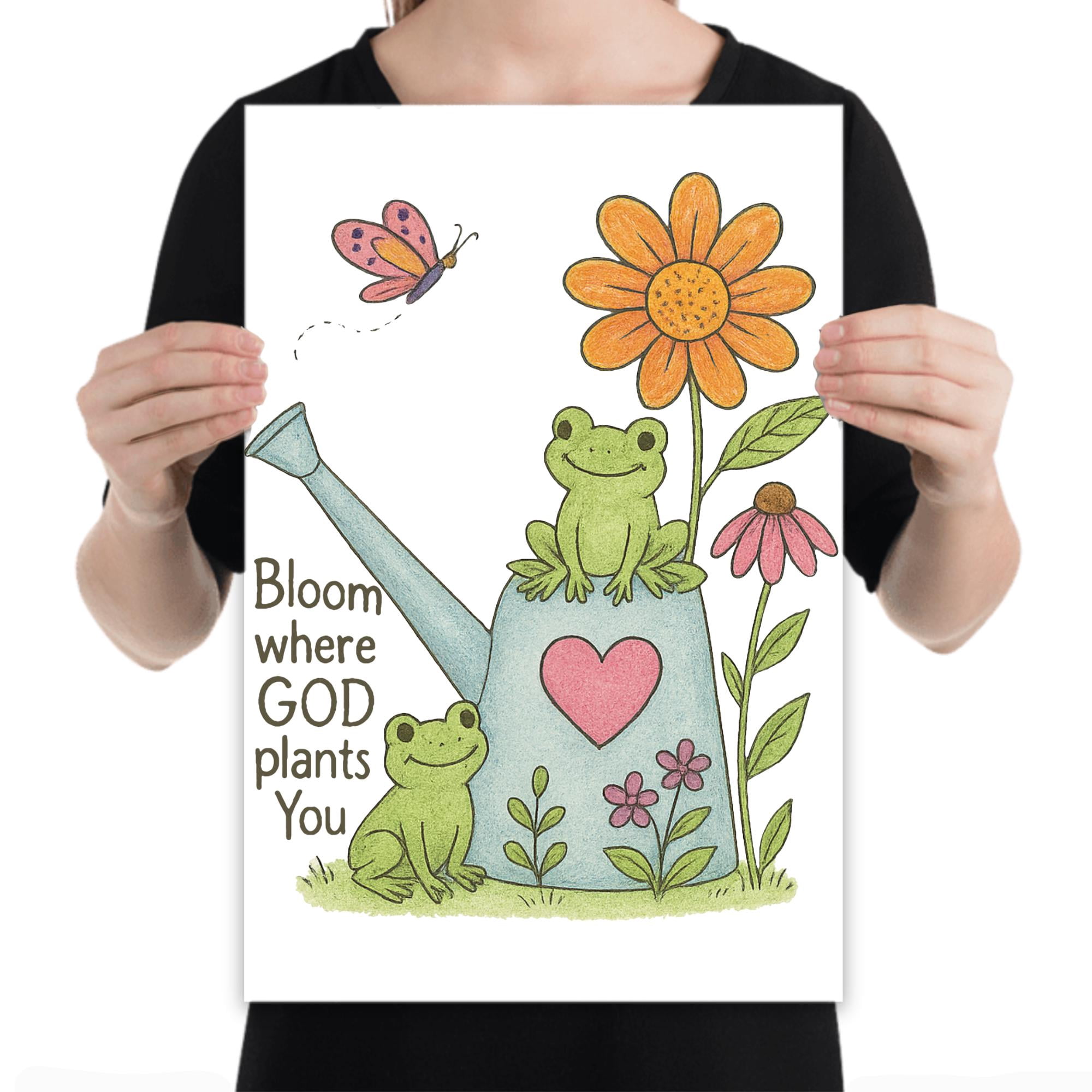 Bloom Where God Plants You Poster - Wall Art for Kids Rooms Gift ...