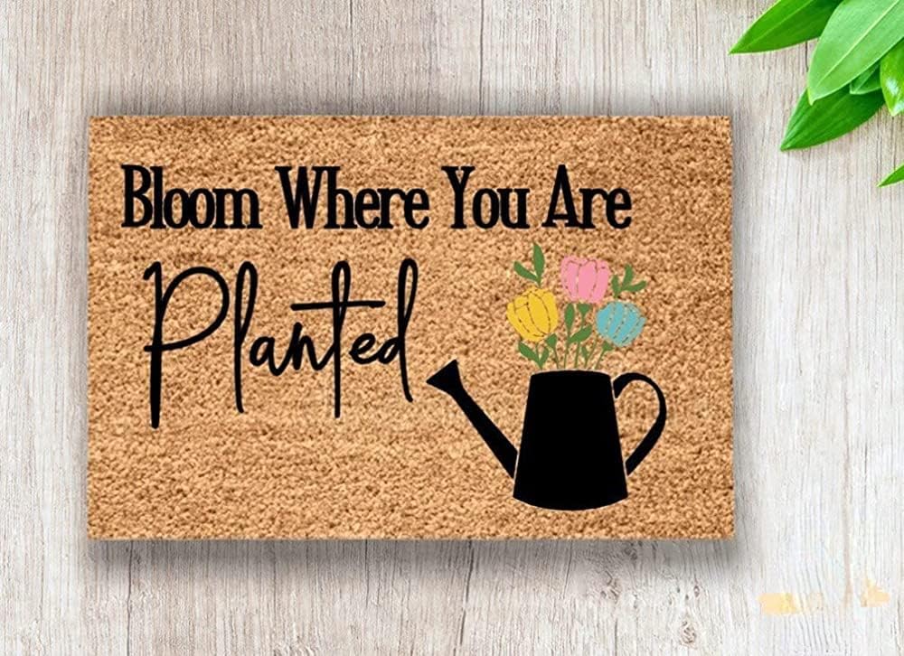 Bloom Where You Plant | Spring Welcome Mats | Flower Door Mats | Floral ...