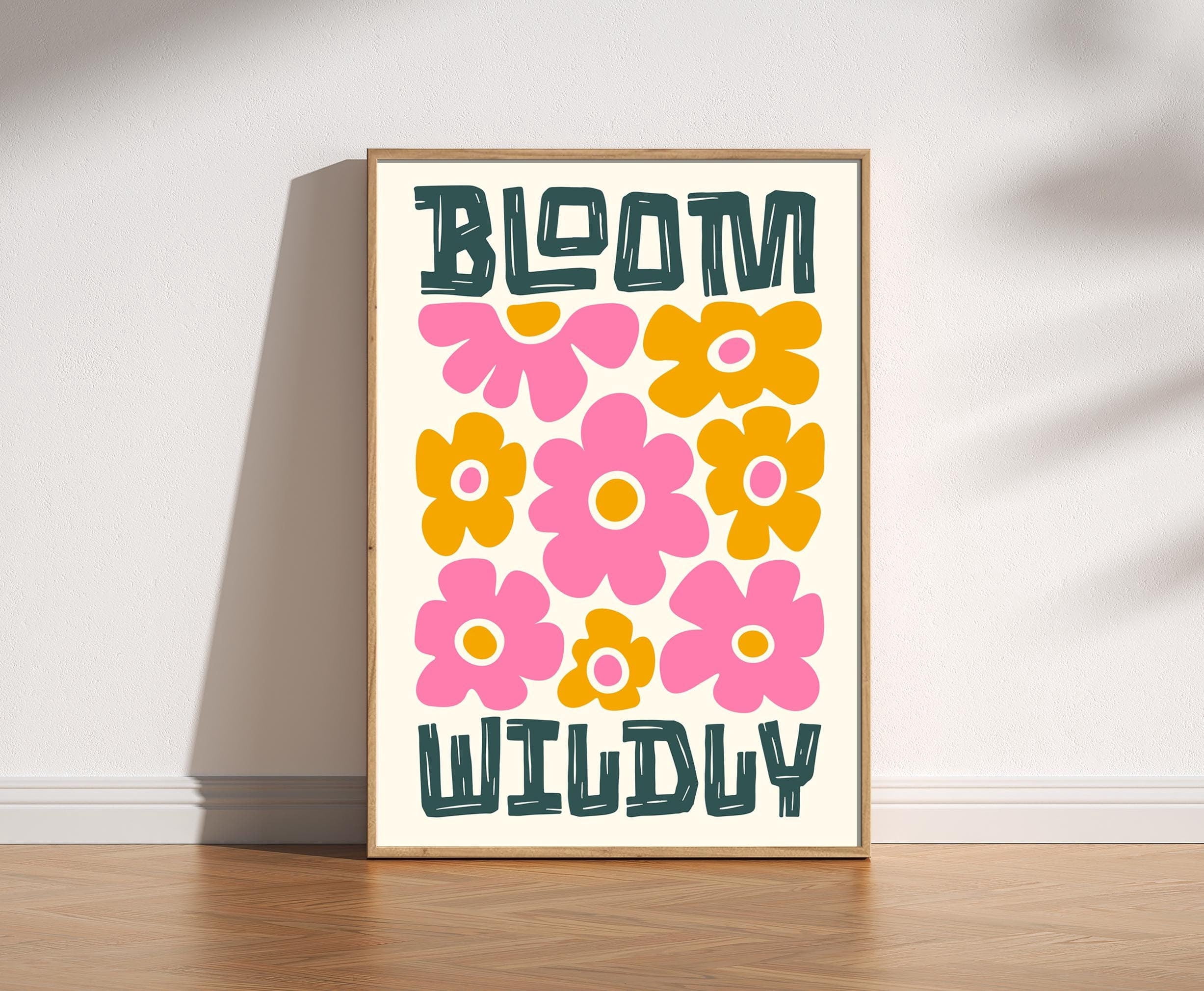 Bloom Wildly Flower Print Abstract Matisse Style Floral Art - Walmart.com