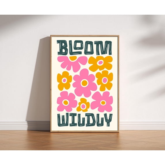 Bloom Wildly Flower Print Abstract Matisse Style Floral Art - Walmart.com