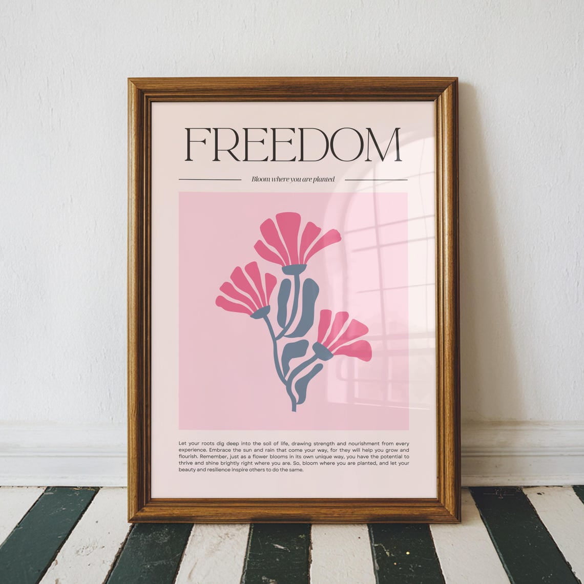 Bloom Where You Are Planted, Positive Quote Wall Art, Flower Market ...