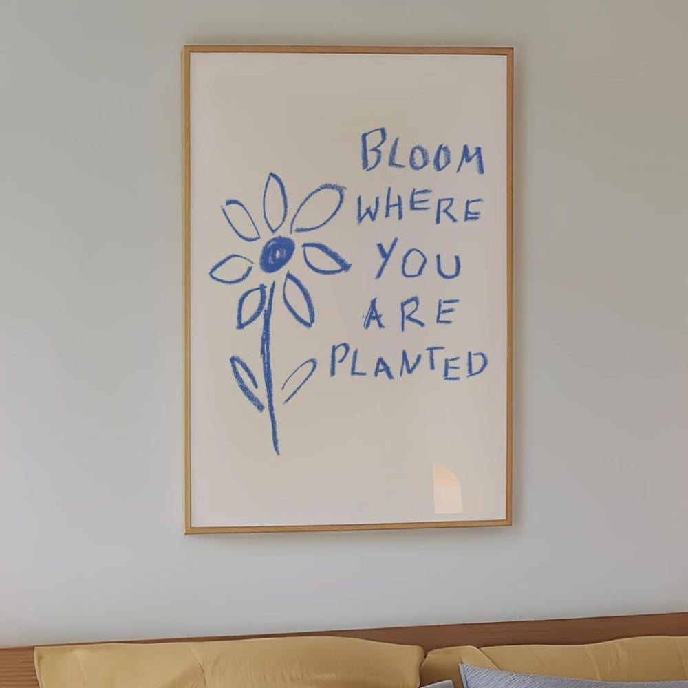Bloom Where You Are Planted Print Inspirational Quote Minimalist Wall ...