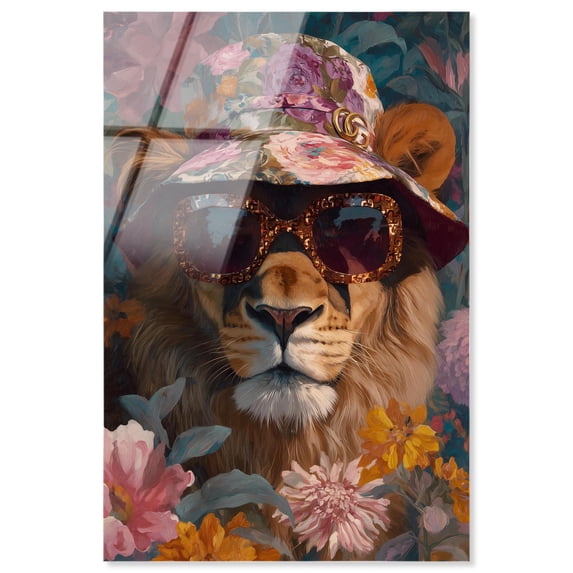 Bloom in Floral Lion Acrylic Print Pets Wall Art by Art Remedy, Ready ...
