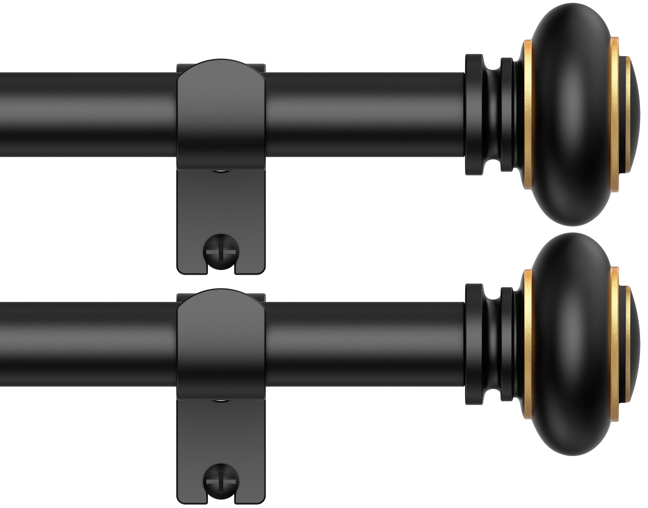 BloomFlower 2 Pack Curtain Rods 18-58 inch Diameter 7/8 inch Heavy Duty ...