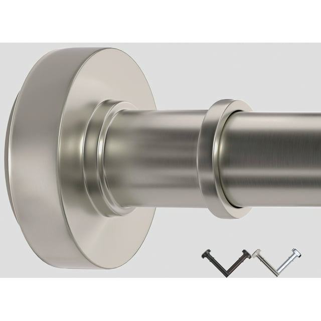 BloomFlower Brushed Nickel Shower Rod,Adjustable 43-72 inches,Rust ...