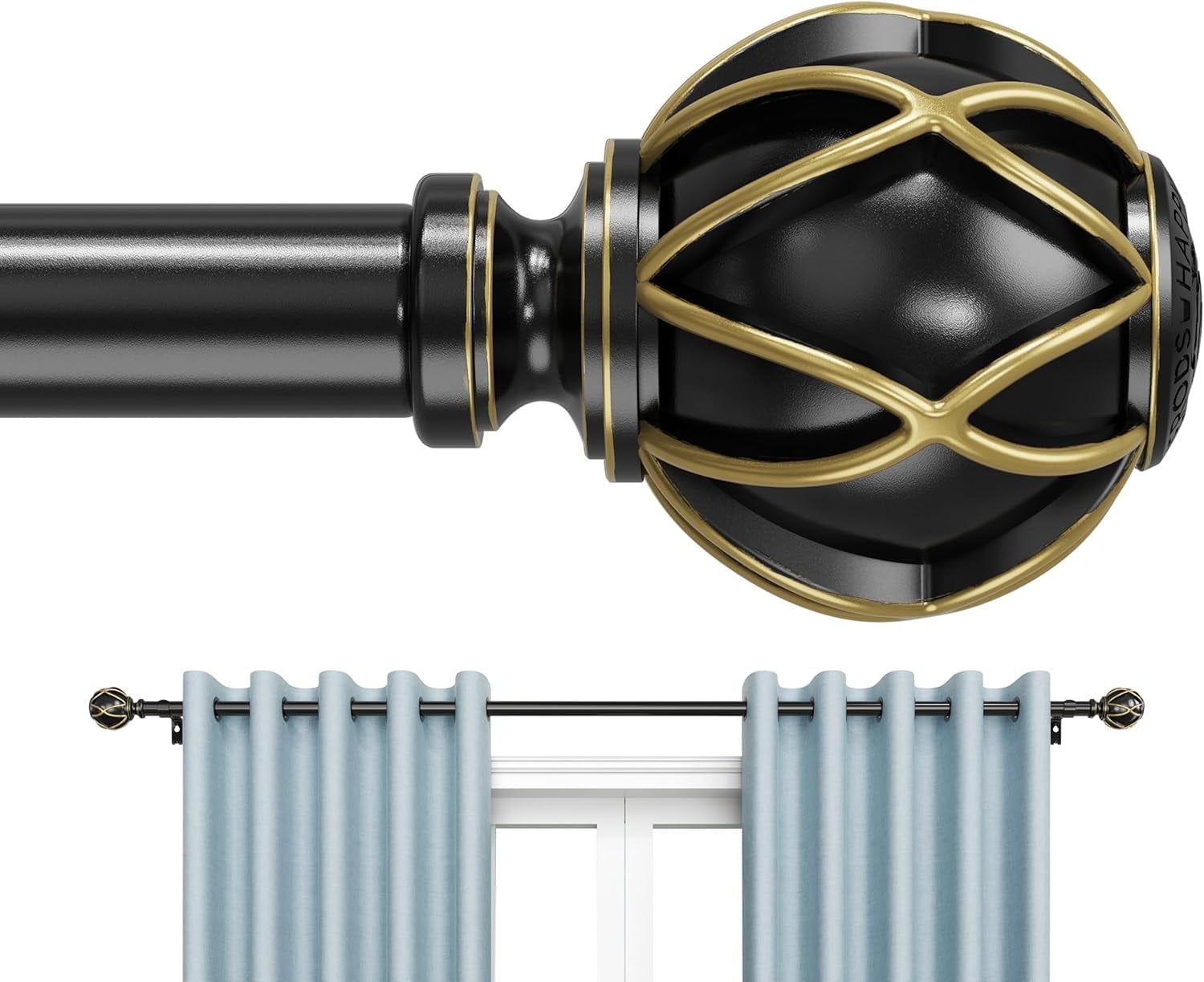 BloomFlower Curtain Rods 18-75 inch, for Window 70 Inch, Adjustable ...
