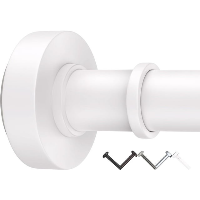 BloomFlower White Shower Rod,Adjustable 18-72 inches,Rust Resistance ...