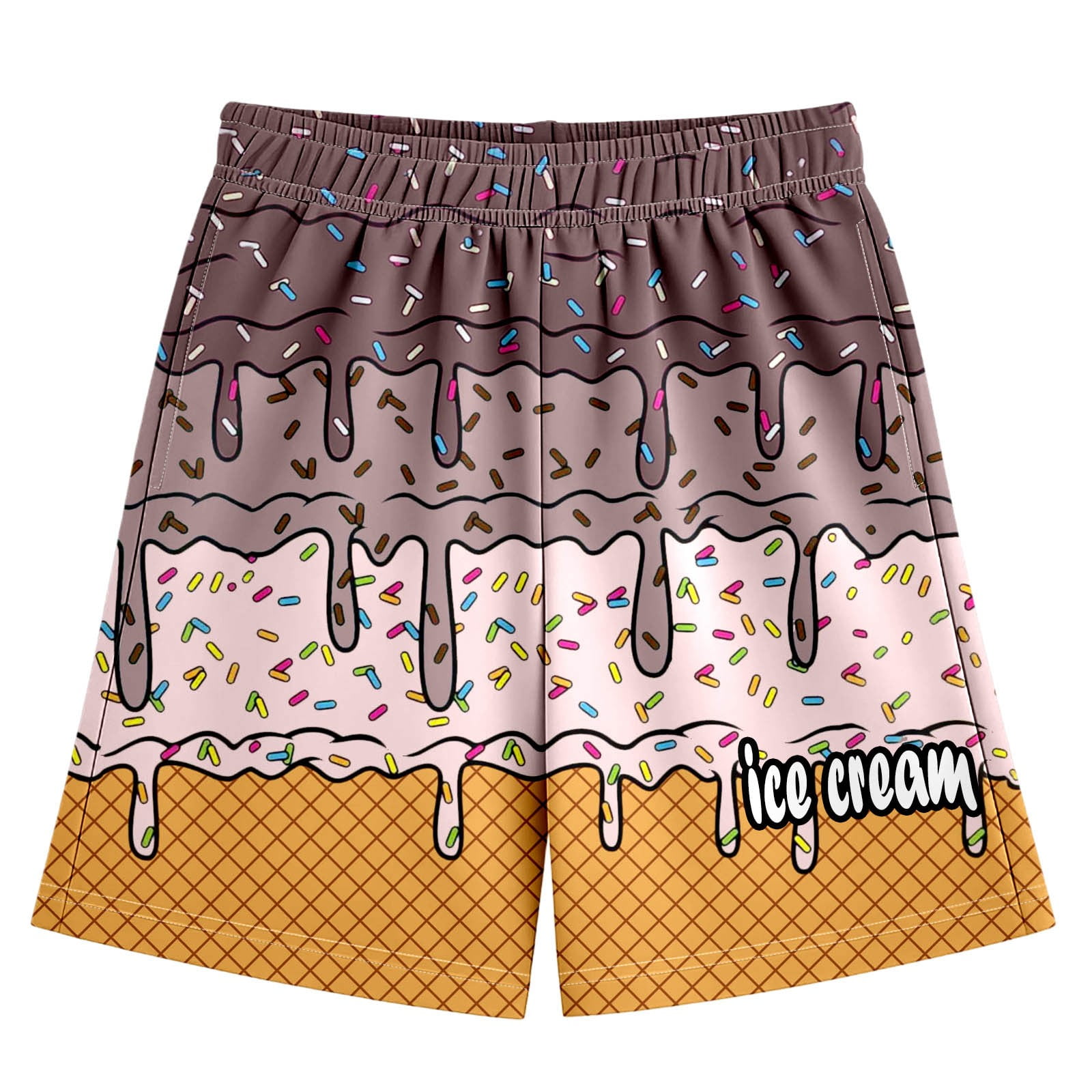 BloomJoy Little Kid Ice Cream Shorts for 2-14T Boy Girl Elastic Waist ...