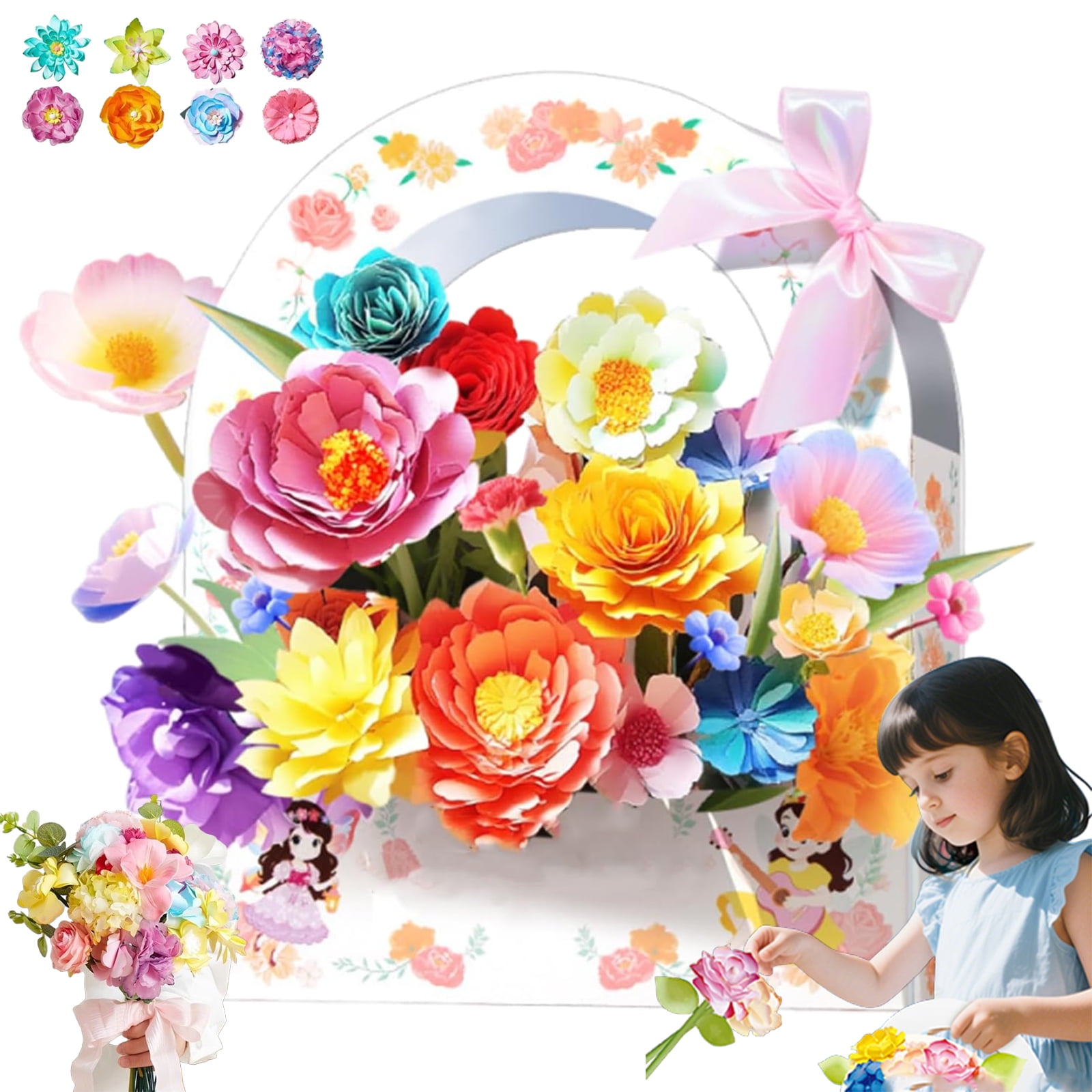 BloomJoy Magic Petal Flower Art Kit – DIY Paper Flower Craft Kit, Children's 3D Fantasy Art ...
