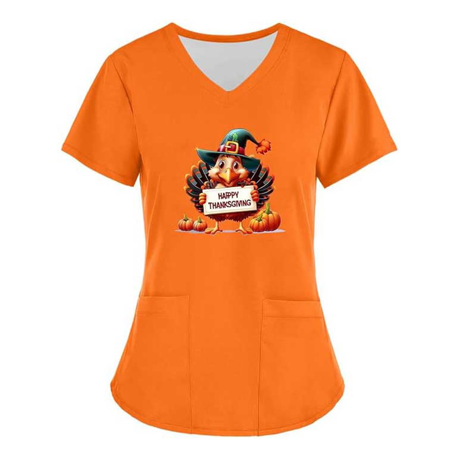 BloomJoy Scrubs for Women Thanksgiving Tops For Women With Pockets ...