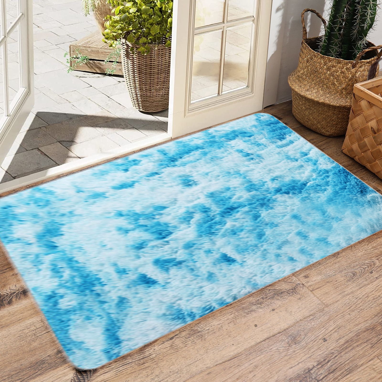 BloomLoom Faux Fur Area Rug for Living Room Bedroom, Tie-Dyed High Pile ...