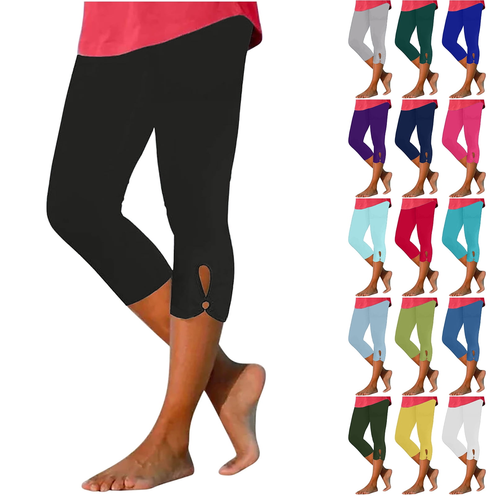 Bloomae Capri Leggings for Women Cropped High Waist Yoga Pants Summer ...